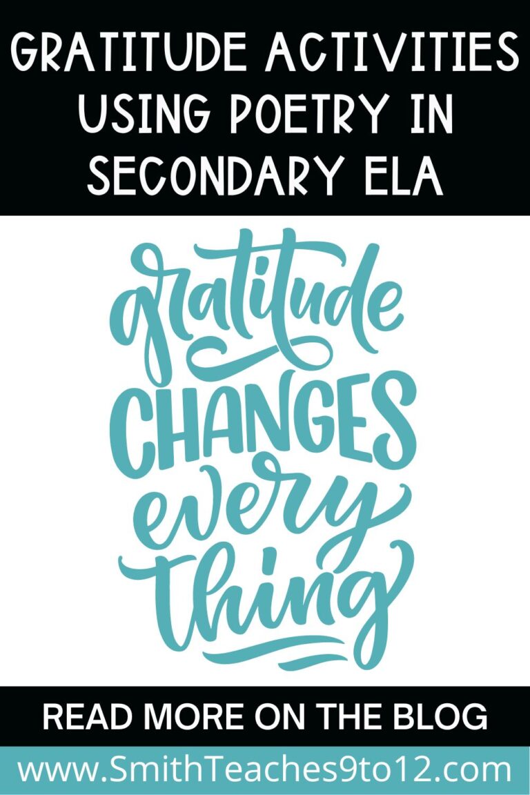Gratitude Activities Using Poetry in Secondary ELA - SmithTeaches9to12
