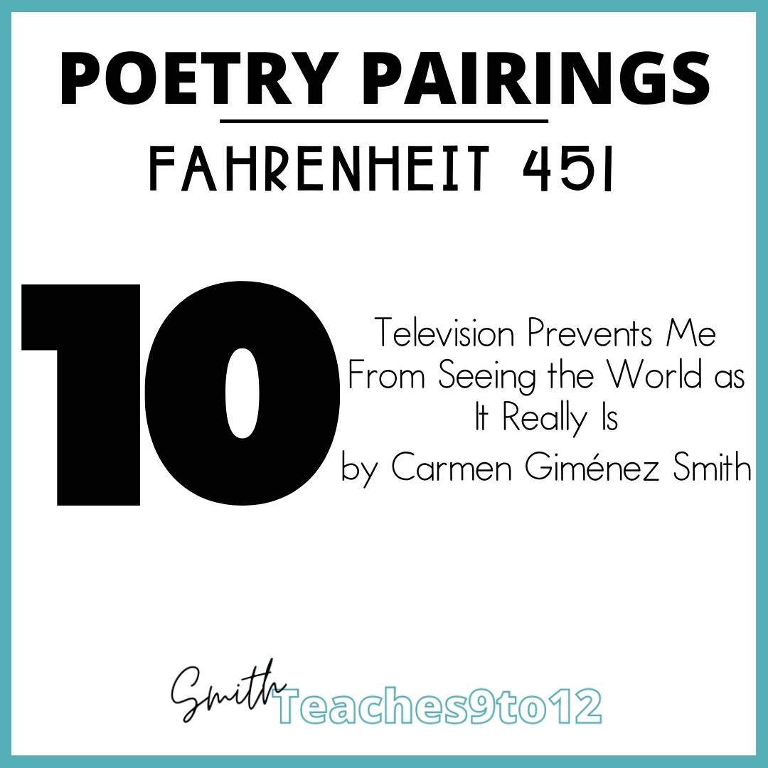 Poetry Pairings for Fahrenheit 451 - SmithTeaches9to12
